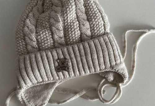 Зимняя шапка на малыша 38-41 размер бежевая