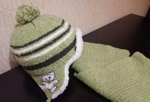 Комплект шапка +шарф зима