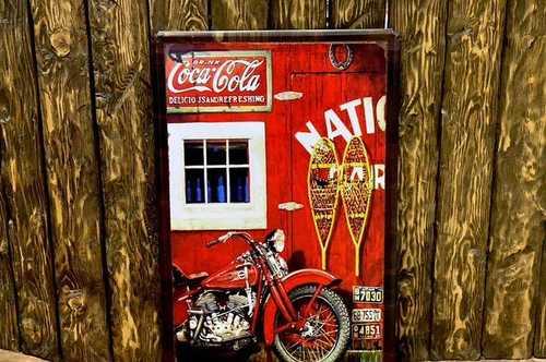 Табличка-картина металлическая Coca-Cola Moto