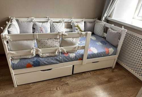 Кровать детская с выдвижными ящиками
