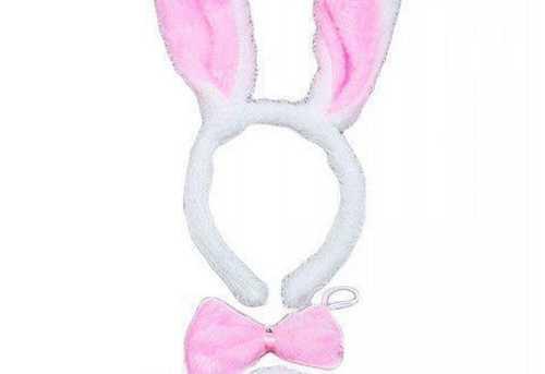 Уши кролика (зайца) на ободке с бабочкой и хвостик