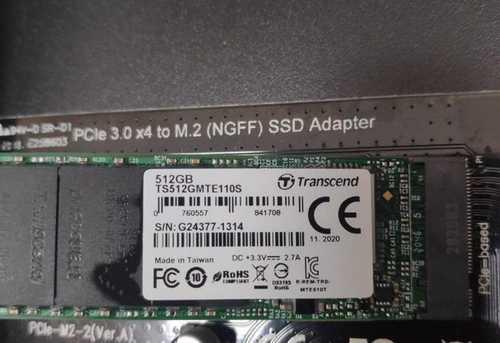 SSD m2 nvme Transcend TS512gmte110S на 512gb