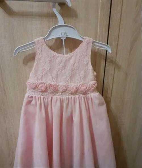 Розовое платье для малышки (9-12 мес.)