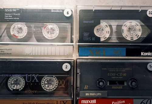Аудиокассеты maxell, sony, scotch