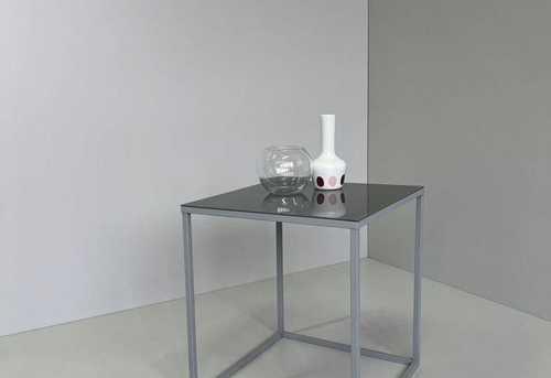 Журнальный столик серый, 45 см, стекло