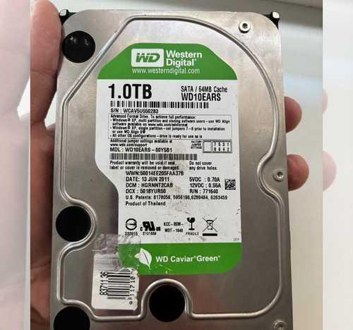 Жесткий диск HDD WD Green 3.5 1Tb