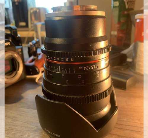 Объектив samyang 24 t1.5 E mount vdlsr