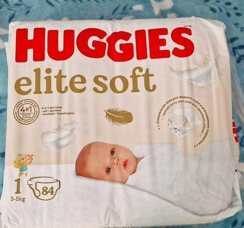 Подгузники huggies elite soft 1, 84 шт