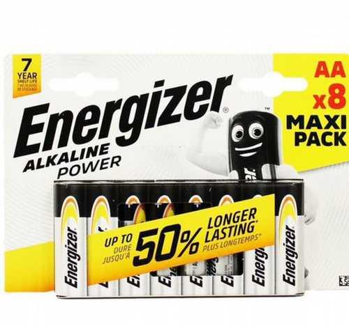 Батарейка Energizer Alkaline power LR6 AA BL8 Alkaline 1.5V (8/96)