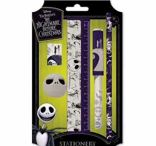 Набор Stationery Set Nightmare Before Christmas - карандаш, точилка, ластик, линейка и ручка