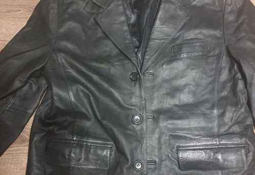 Кожаный пиджак мужской черный