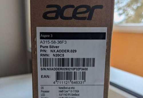 Новый Acer A315-58 (i3-11th/IPS FullHD/8Gb)