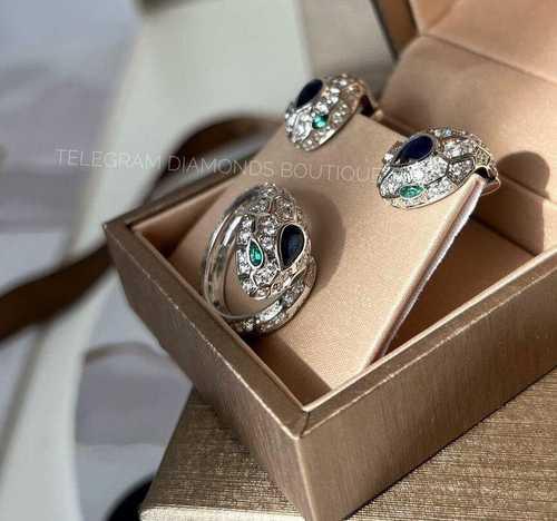 Комплект bvlgari serpenti белое золото 750, брилли