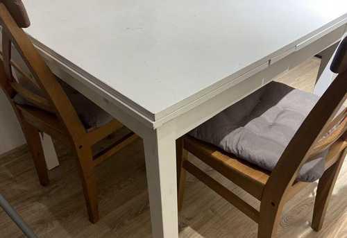 Стол IKEA бьюрста белый кухонный икеа