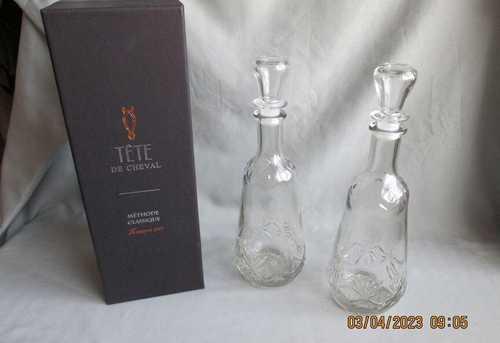 Бутылки-графины с алмазной гранью, винная коробка