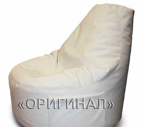 Кресло банан экокожа белое XXL удобное