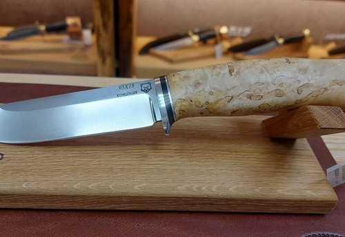 Нож охотничий 95Х18 кованая, карельская береза