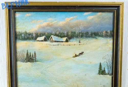 Старинный зимний пейзаж. Автор В.С. 1900е годы
