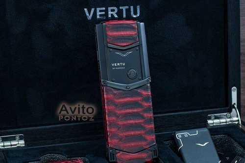 Vertu Signature красная кожа питона