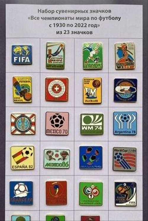 Футбольные значки (коллекция все чемпионаты мира)