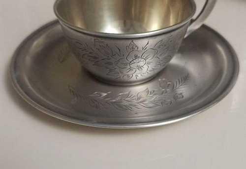 Чашка с блюдцем серебро СССР