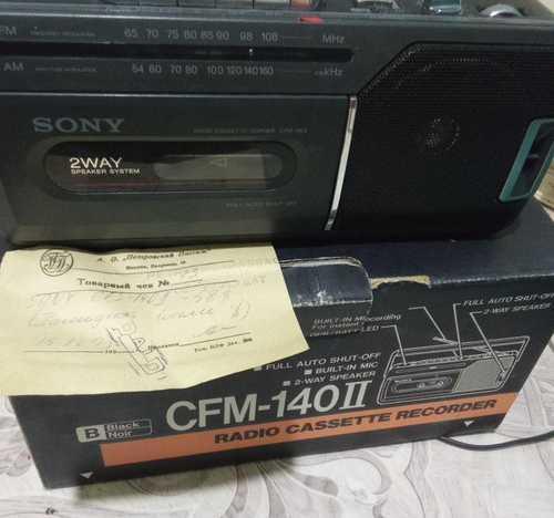 Кассетный магнитофон sony CFM-140