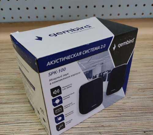 Акустич. система 2.0 Gembird SPK-100, черный, 6 Вт