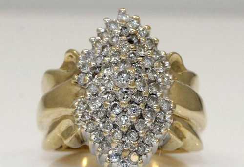 Золотое кольцо с бриллиантами 1,50 карат