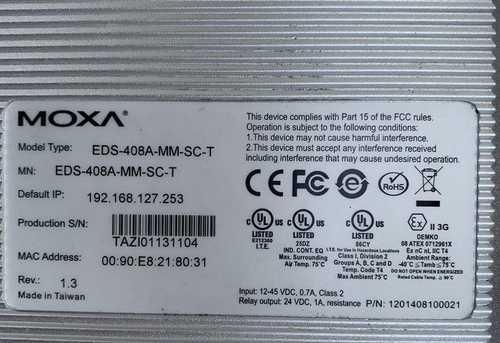 Коммутатор moxa EDS-408A-MM-SC-T V1.4