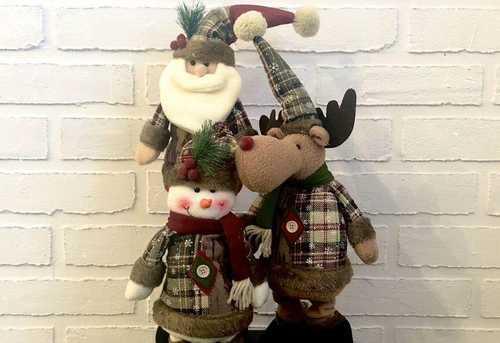Новогодние Новые игрушки снеговик олень Дед Мороз