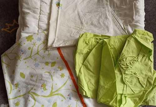 Постельное белье ikea+одеяло в детскую кроватку