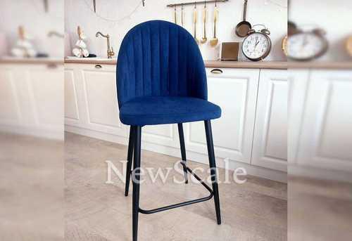 Барный высокий мягкий кухонный стул со спинкой