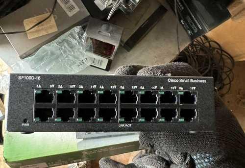 Коммутатор cisco sf100d-16 (08) v2