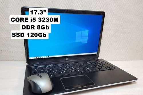 Ноутбук HP 17" на Core i5 3230M с SSD на Гарантии