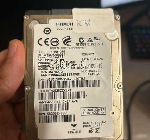 500 гб Hdd 2.5 gb hitachi 7K500-250 7200