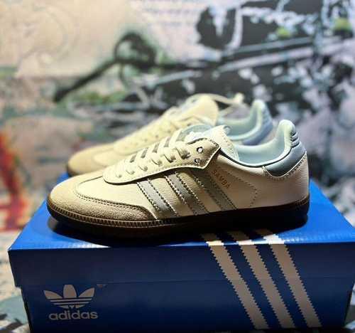 Кроссовки женские Adidas Samba голубые