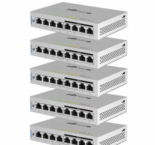 Ubiquiti UniFi Switch 8 60W (5-pack) (US-8-60W-5) Комплект из 5 коммутаторов