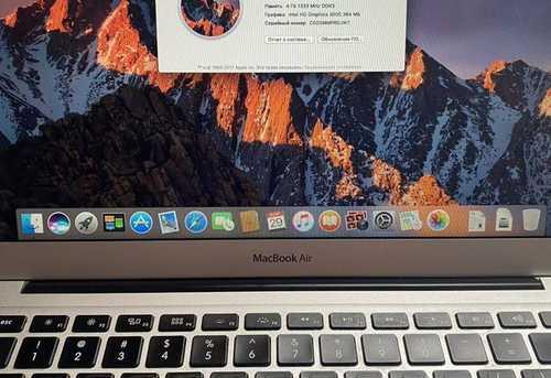 MacBook Air 13 (2011), 128 ГБ, Core i5, 1.7 ГГц, RAM 4 ГБ, Intel HD Graphics 3000