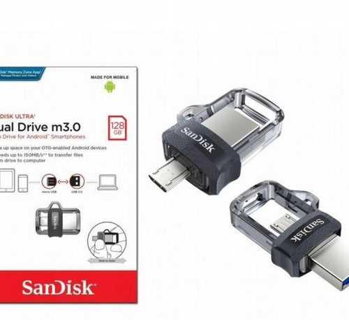 Otg переходник флешка micro usb 128гб Sandisk