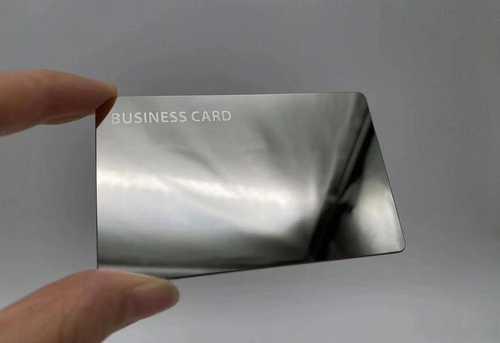 Умная визитка NFC и QR-кодом из металла (Silver)