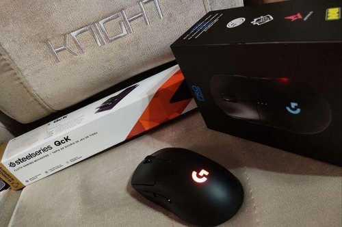 Logitech g pro wireless+steelseries QcK