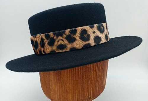 Фетровая шляпа широкополое канотье