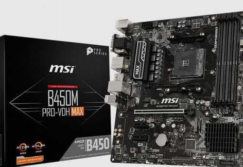 Новая MSI B450M, 4 слота RAM, радиатор, чек,гарант