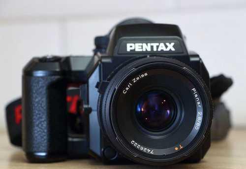 Pentax 645N + Hasselblad Planar 80mm 2.8 FE