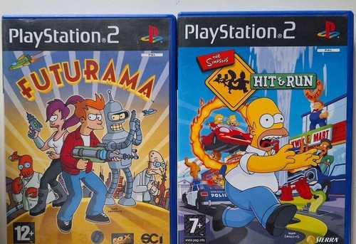 Комплект futurama + simpsons ps2