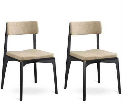 Набор из 2 стульев aska, рогожка, черный/бежевый