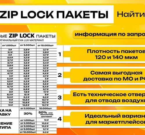 Пакеты ZIP lock EVA-LUX 120 мкм 30х40 для WB оптом