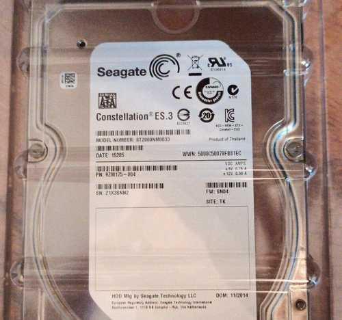 Жёсткий диск Seagate Costellation ES 3 на 2Tb