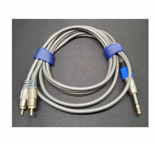 Стерео кабель jack 6.3 - 2RCA 2.0 метра 005923