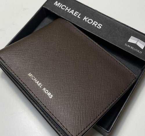 Мужской кожаный кошелек Michael Kors Slim Billfold